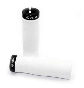 Pair of bike grips ultralight EVA foam VELO White / black clamp. 1 ...